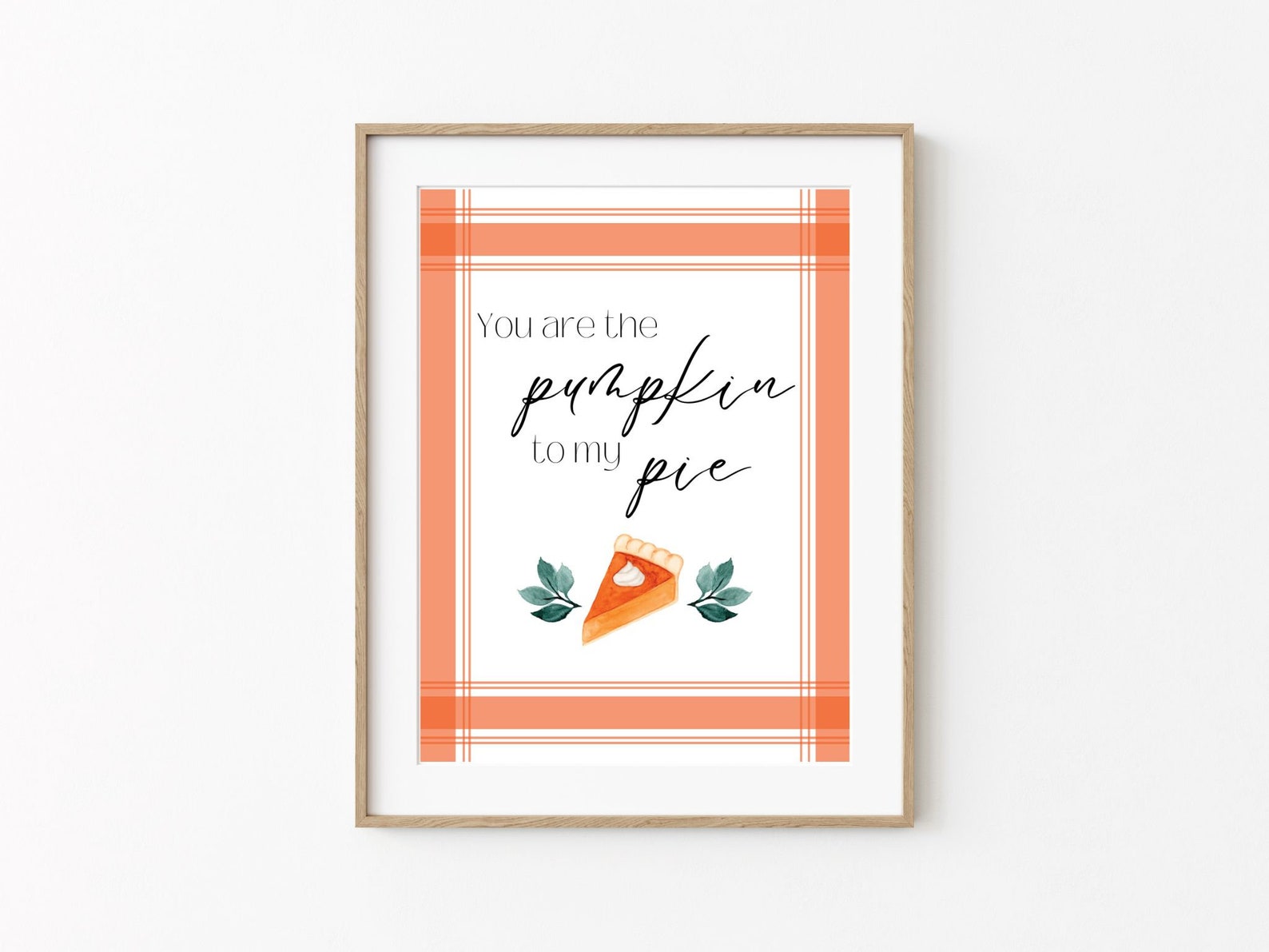 Pumpkin Pie Printable, Fall Printable, Watercolor, Fall Decor, Wall Art ...