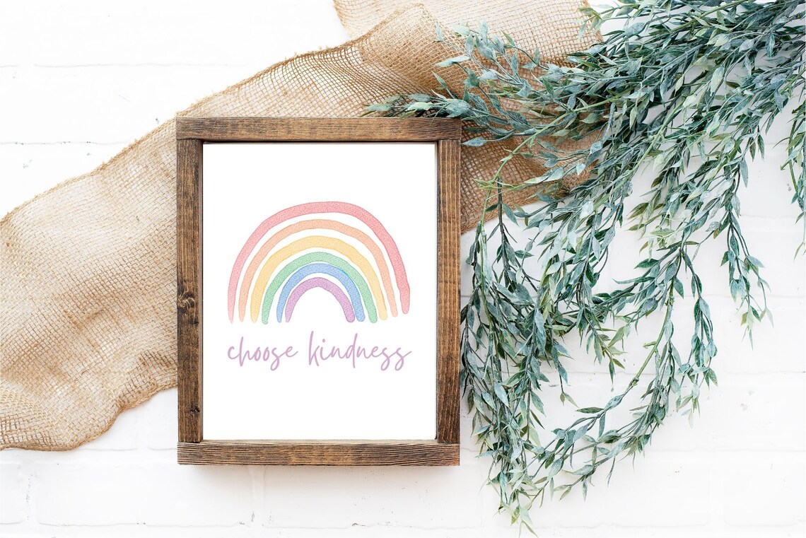 Choose Kindness Printable, Rainbow, Digital Printable, Instant Download ...