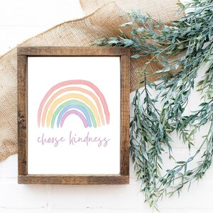 Choose Kindness Printable, Rainbow, Digital Printable, Instant Download ...