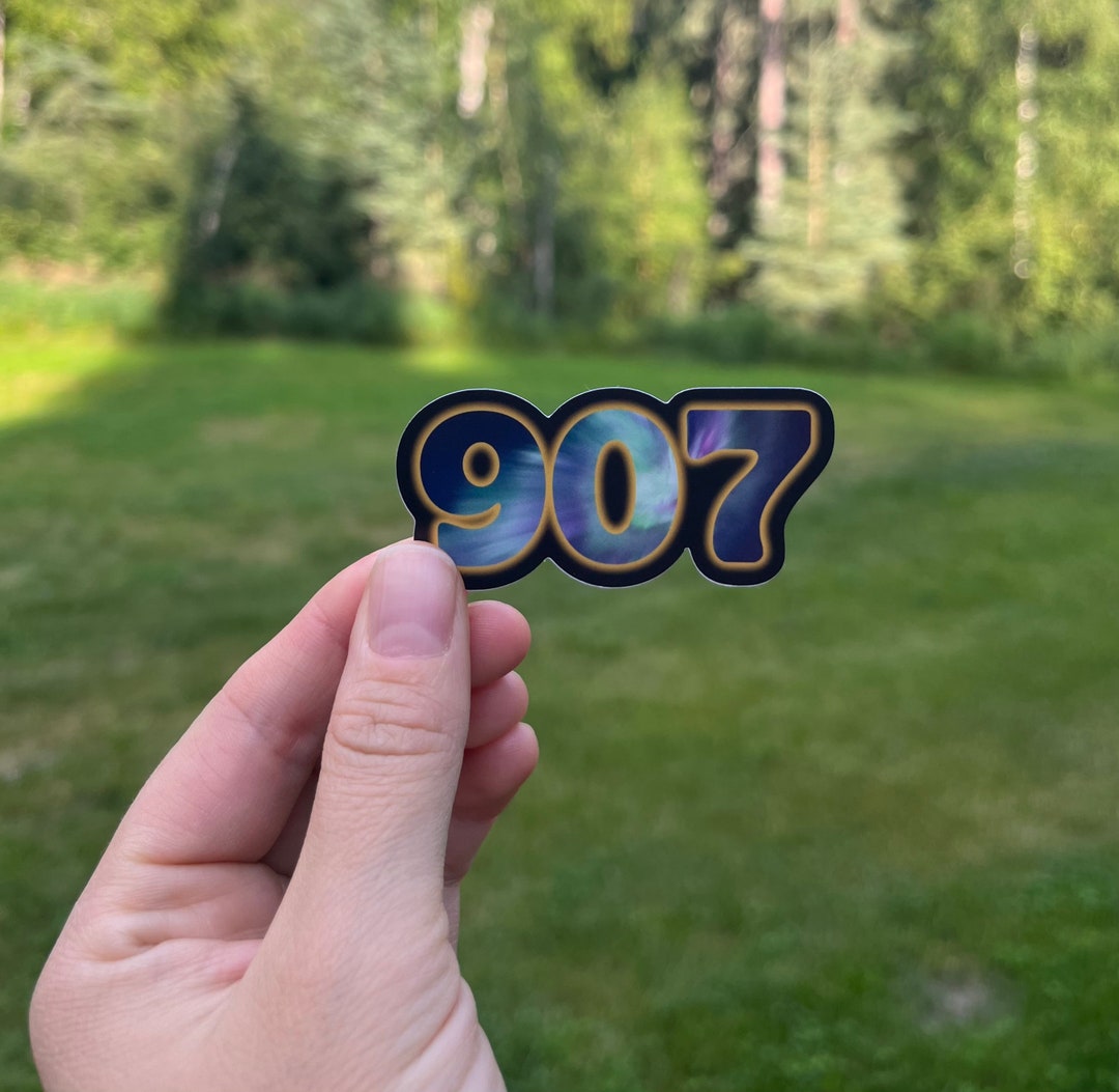 907 Alaska Sticker, Aurora Borealis Sticker, Northern Lights Sticker - Etsy