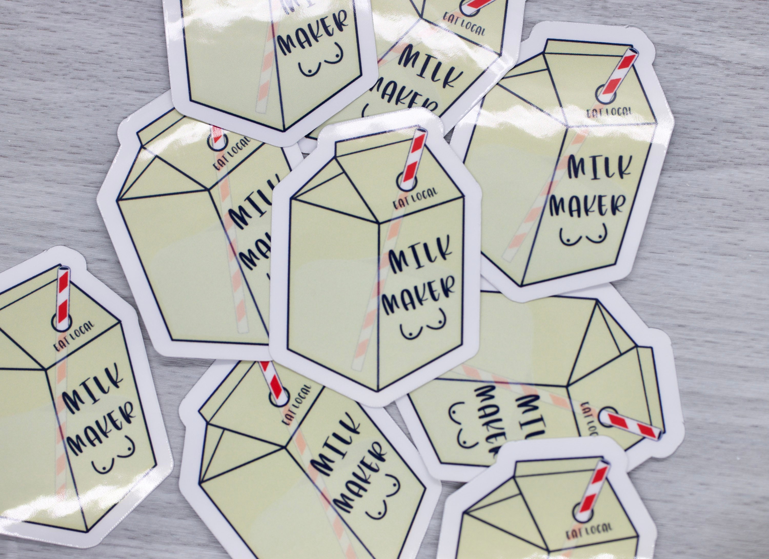 Vinyl Milk Maker Milk Carton Sticker, Water Bottle Sticker ...