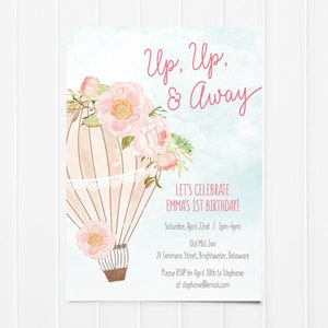 Hot Air Balloon Birthday Invitation | Printable - Etsy