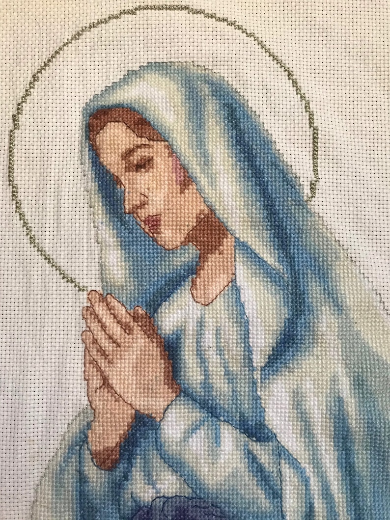 Home Altar Catholic, Our Lady, Framed Finished Cross Stich, RELIGIOUS ...