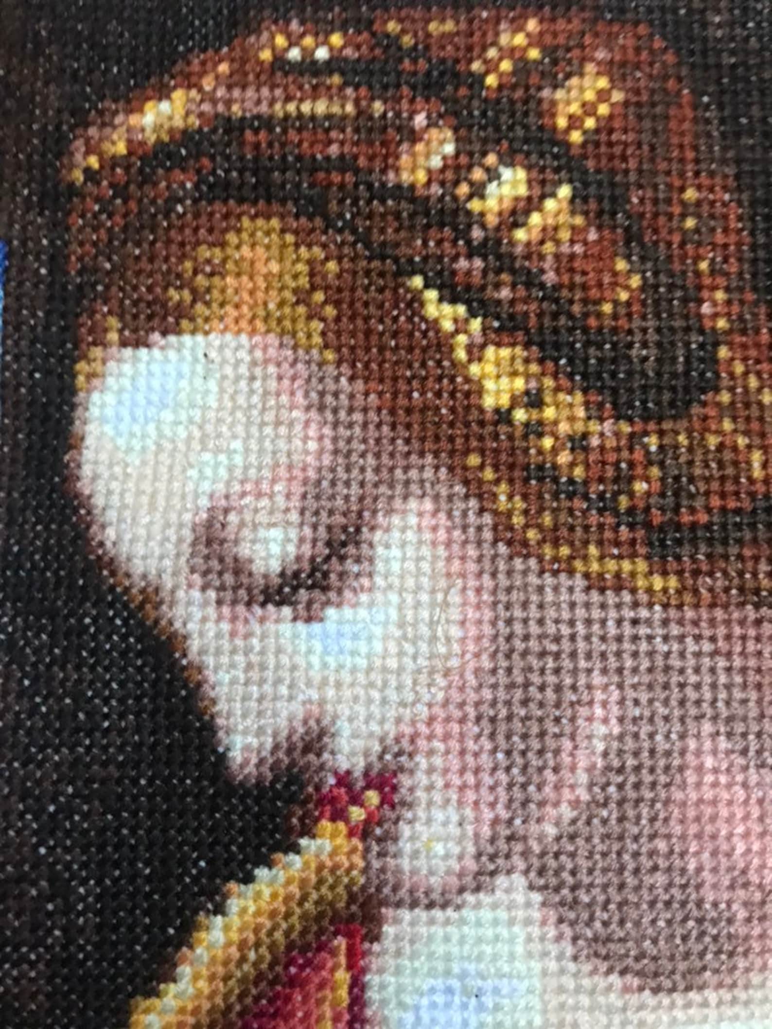 Finished Cross Stitch Madonna and Child Hand Embroidery Art Family ...