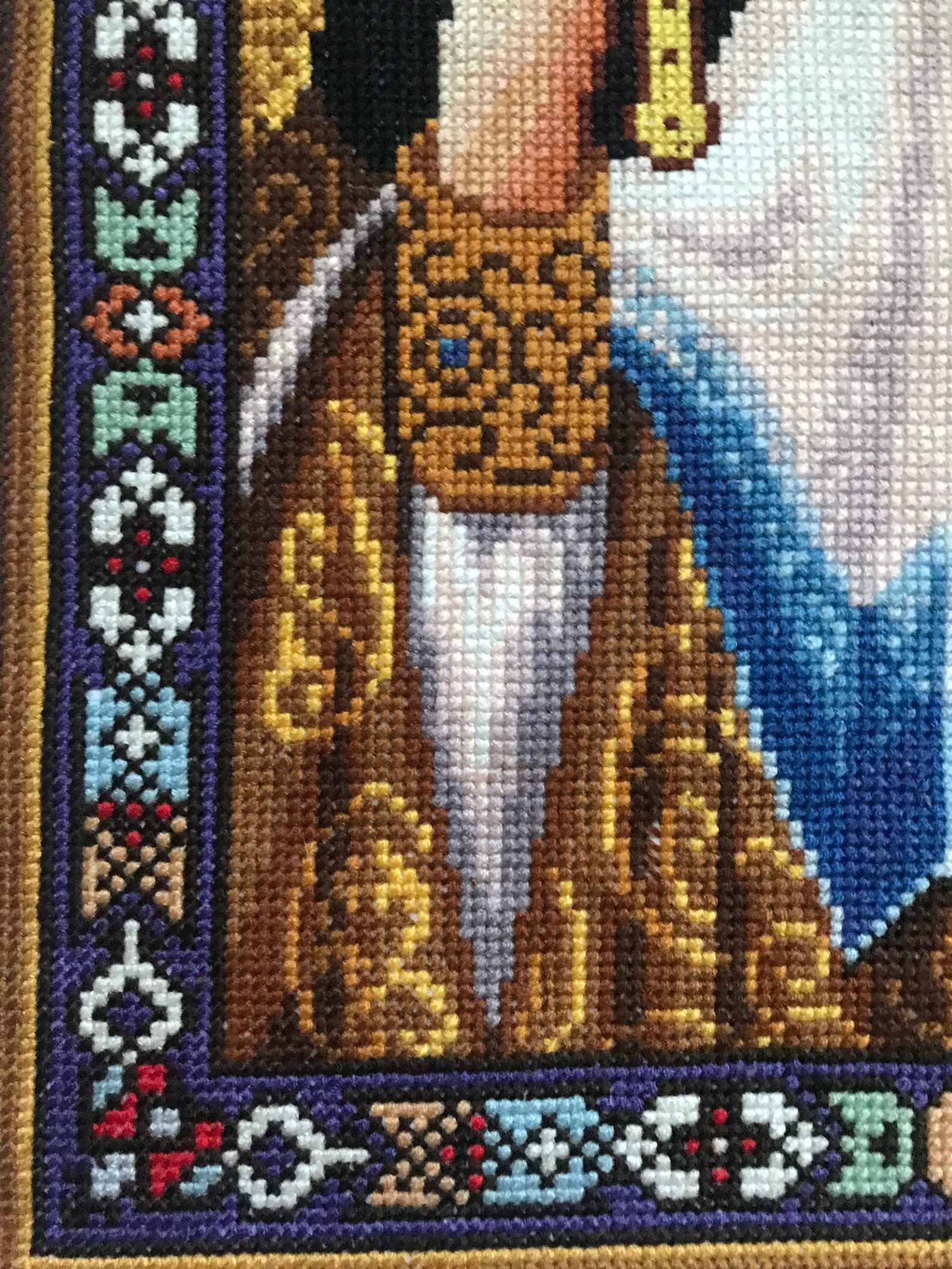 Religious Wall Tapestry, Cross Stitch Completed, Kievan Rus, Embroidery ...