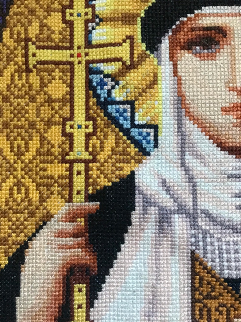 Religious Wall Tapestry, Cross Stitch Completed, Kievan Rus, Embroidery ...