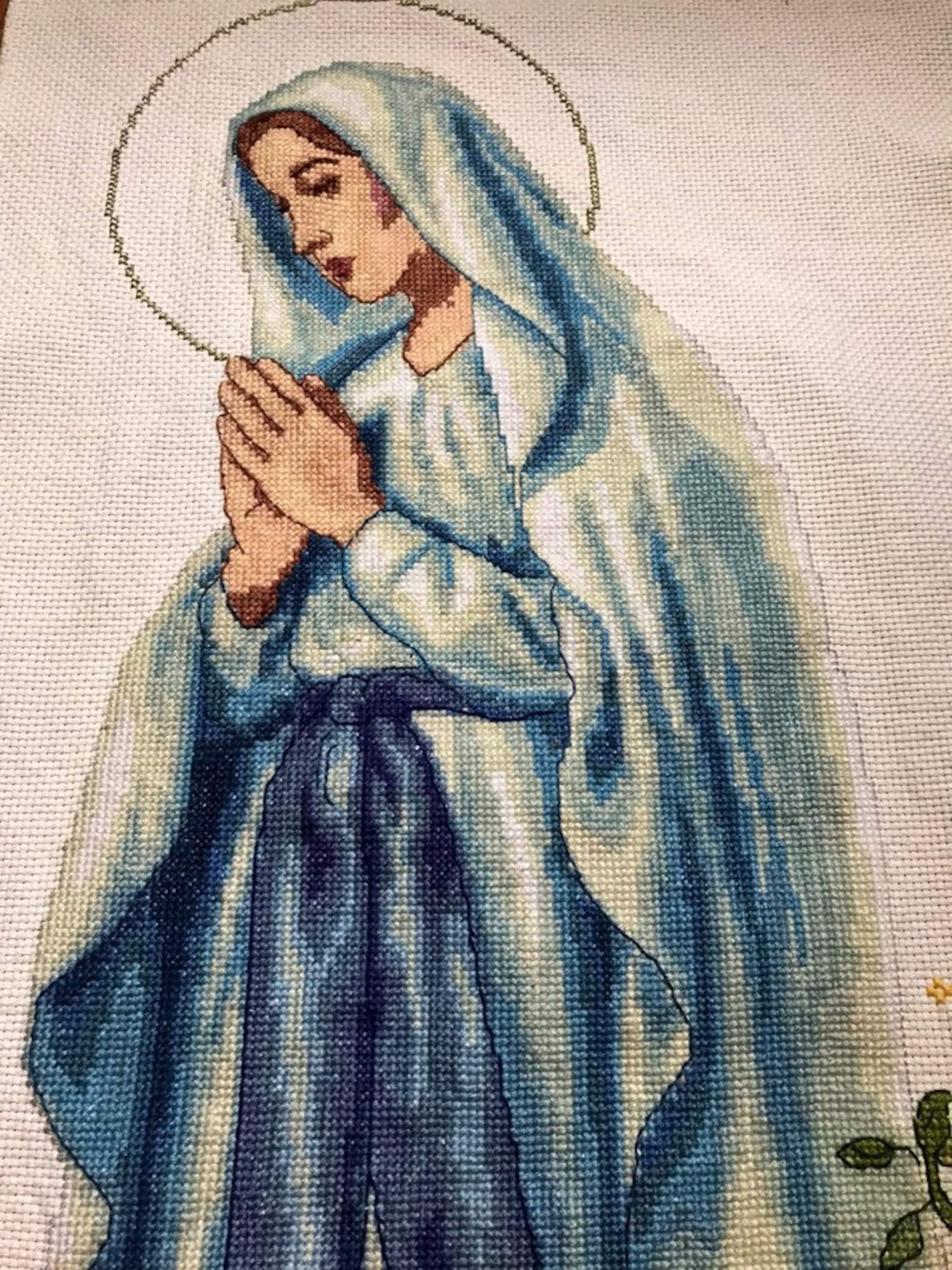Home Altar Catholic, Our Lady, Framed Finished Cross Stich, RELIGIOUS ...