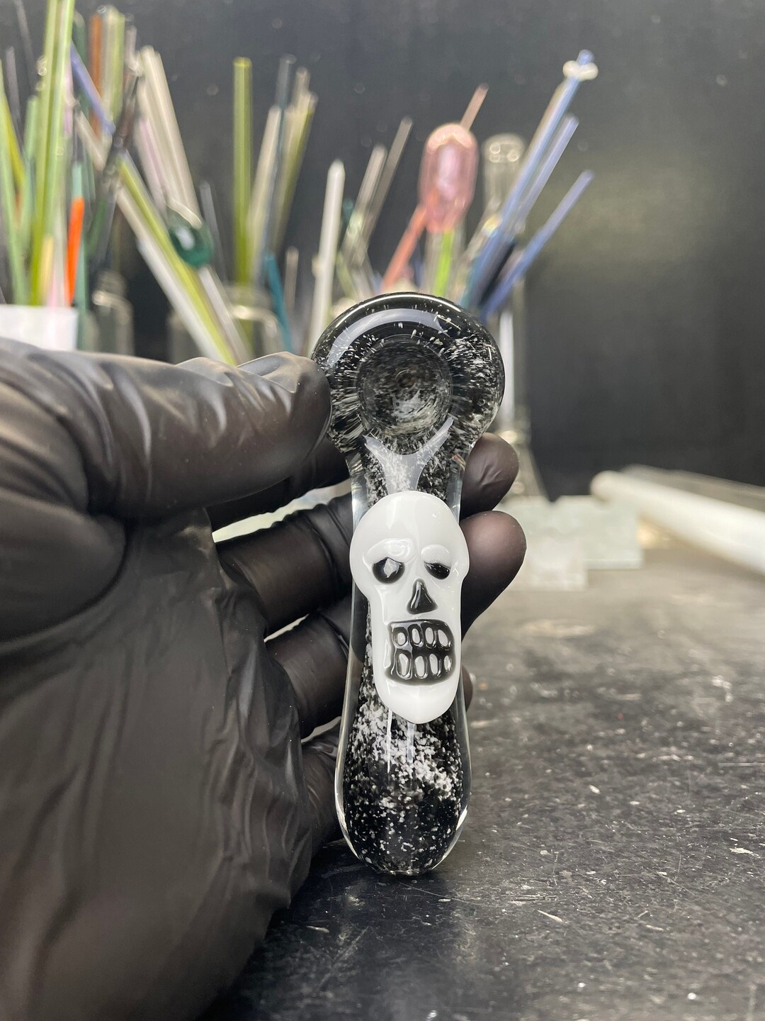 Skull Face Glass Pipe - Etsy