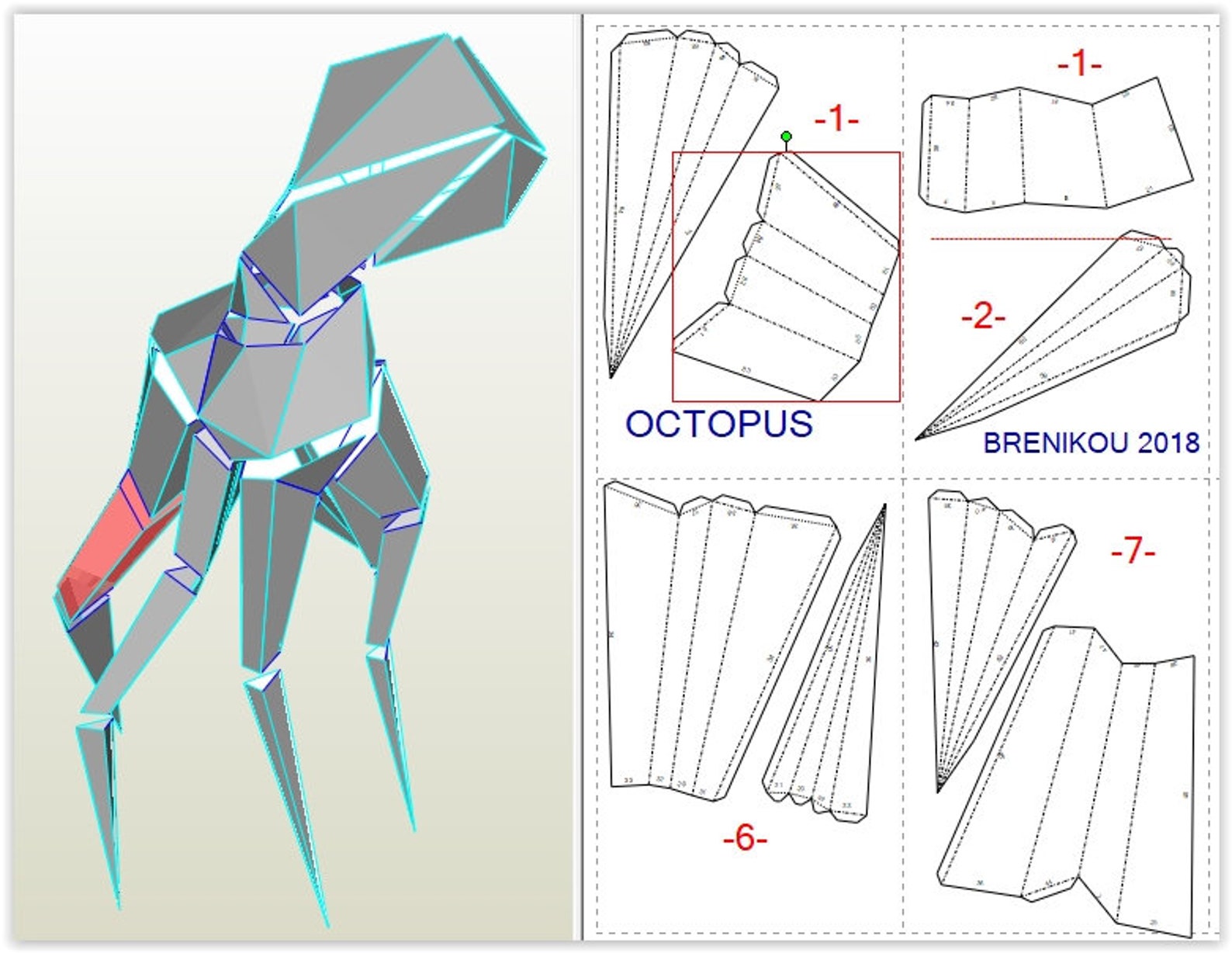 OCTOPUS_LOW_POLY - Etsy