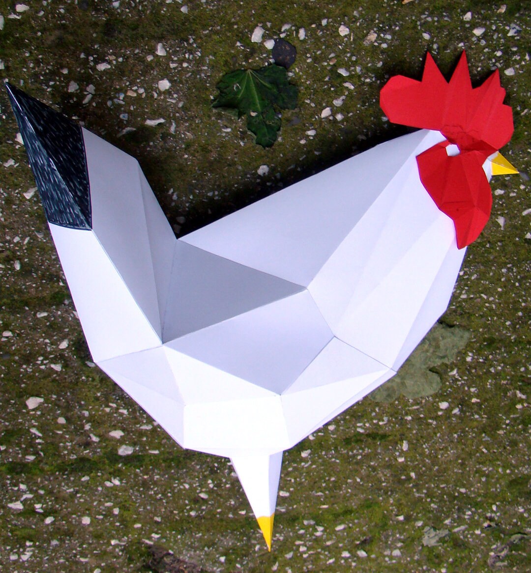 KOIKO_ALECTOR_ROOSTER_LOW_POLY - Etsy