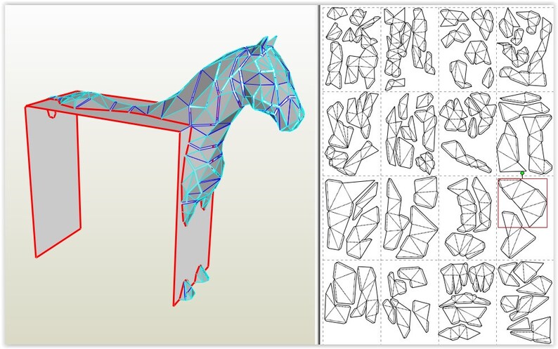 TROJAN_HORSE_HEXO-CUBED_LOW_POLY_PATTERN - Etsy