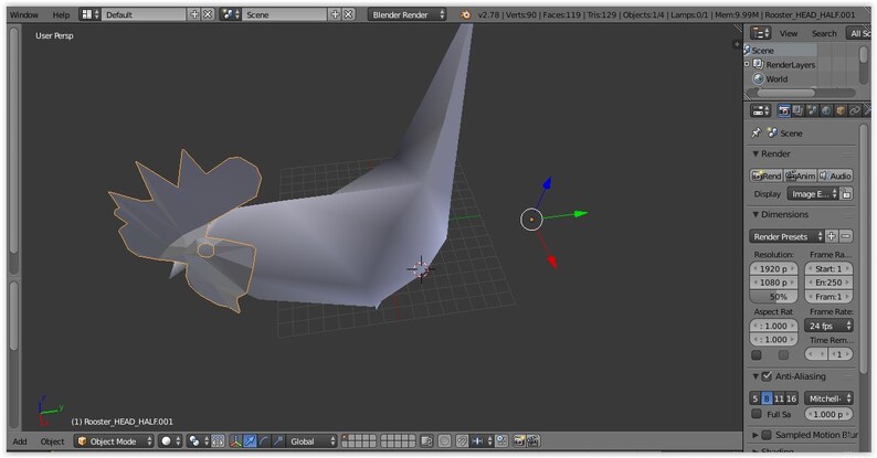 KOIKO_ALECTOR_ROOSTER_LOW_POLY - Etsy