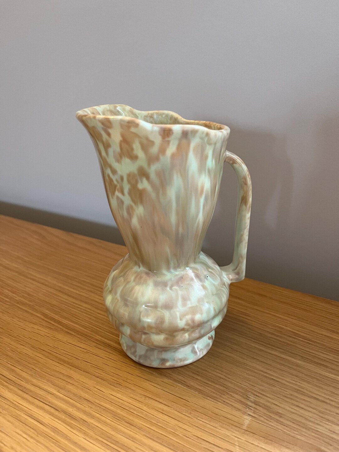Wade Mottled Yellow-green Jug Vase Collectible Vintage Pottery Ceramics ...
