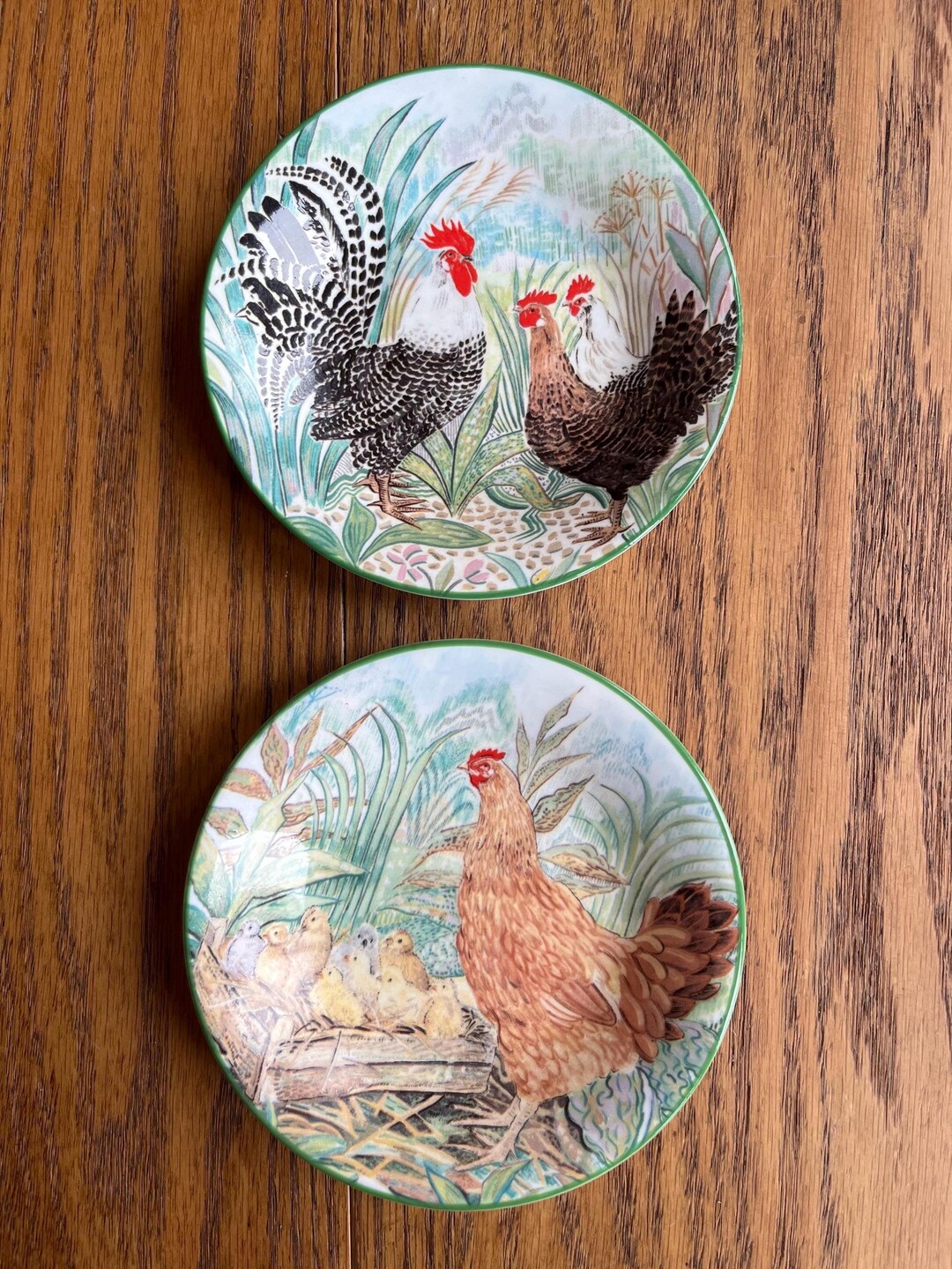 Pair of Chicken Plates Royal Kendal 1991 Collectible Hen Ceramics ...