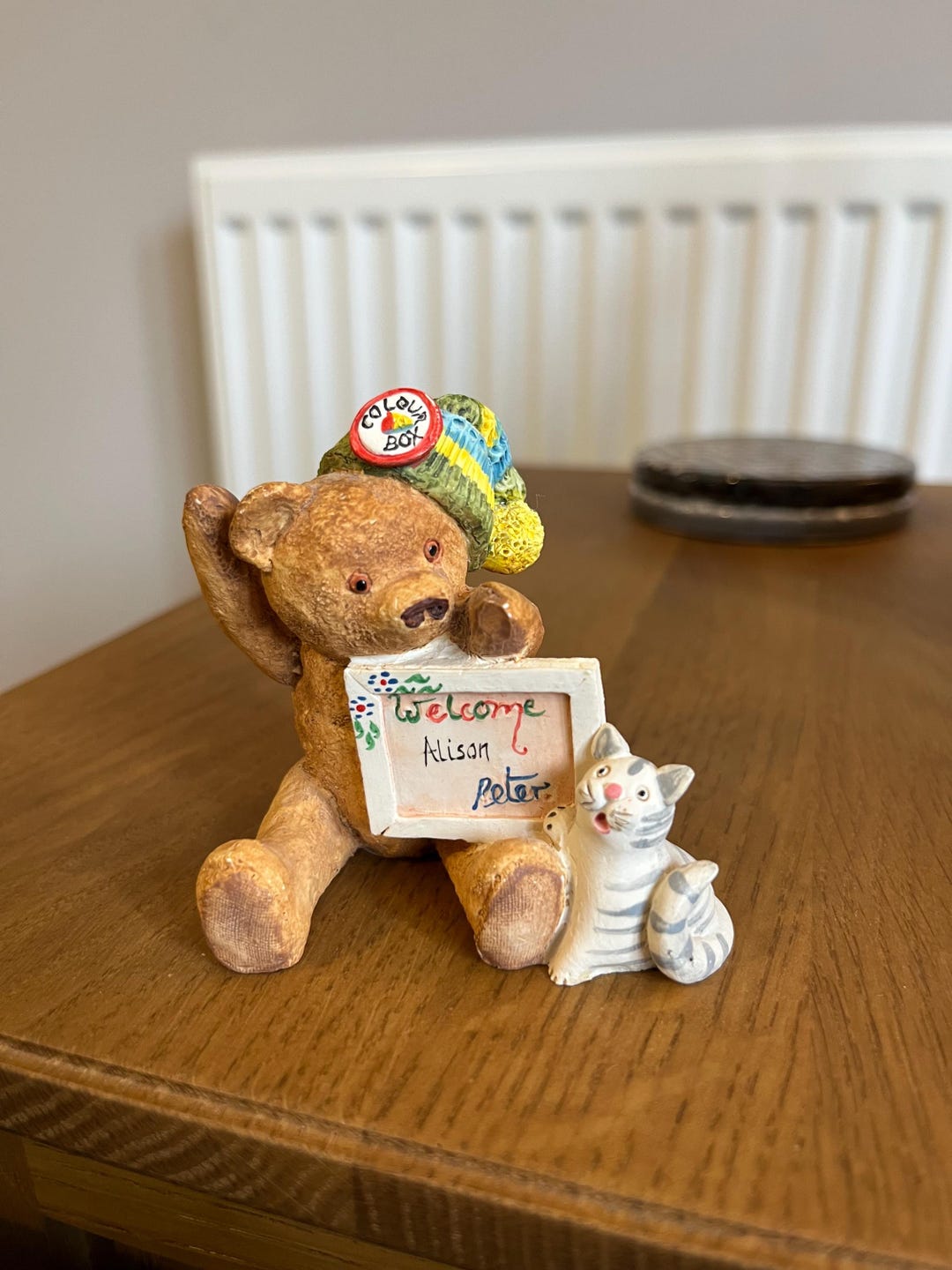 Colourbox Miniatures Teddy Bear & Cat – 1992 Hand-painted Collectible ...