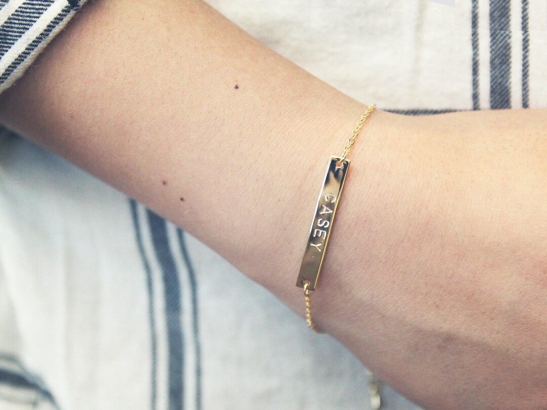 Name Bar Bracelet • Personalized Name Bar • Bar Bracelet • Gift for Her ...