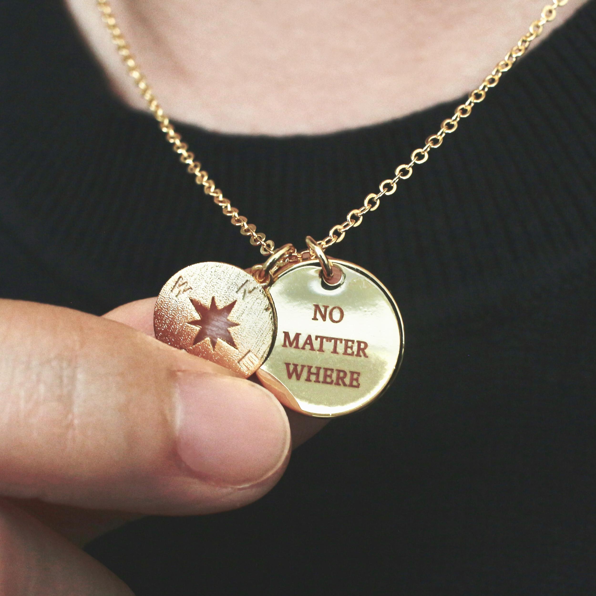 Personalized Compass Necklace: Engraved Coordinate Location Gift ...