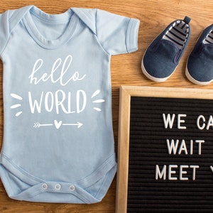 New Baby Gift | Cute Baby Clothes Hello World Cotton Bodysuit Baby Grow ...
