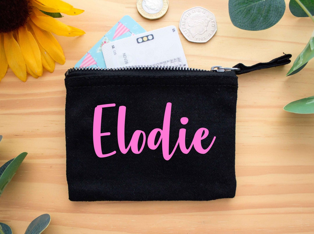 Personalized Kids Coin Purse: Handmade Cotton Canvas Zipper Pouch - Etsy