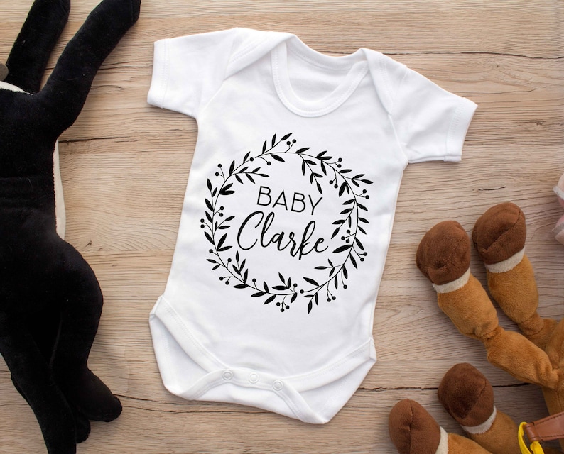 Cute Baby Grow With Customised Surname Personalised Cotton | Etsy UK