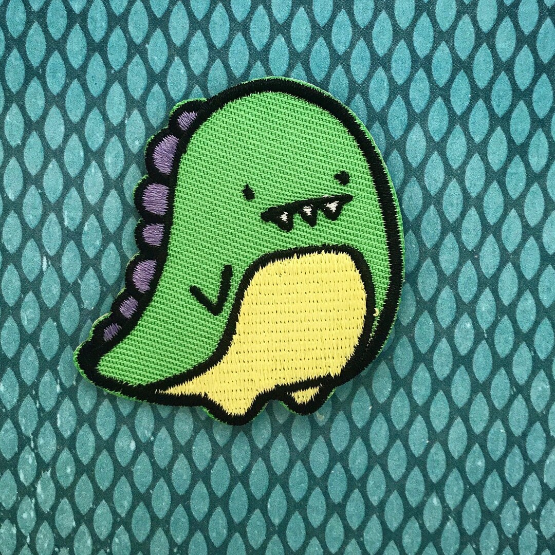 Awkward Dino Patch 2x2inch - Etsy