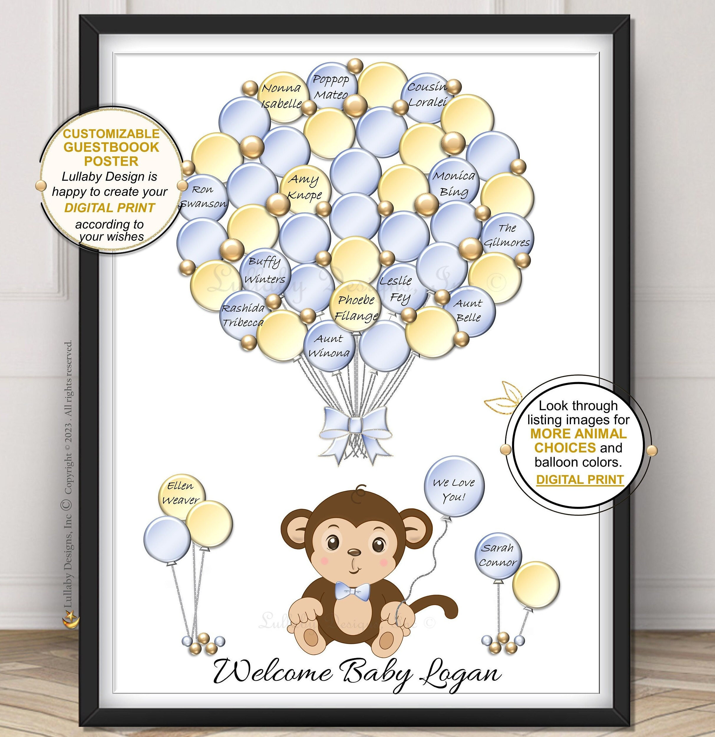 Monkey Cartoon Baby Shower