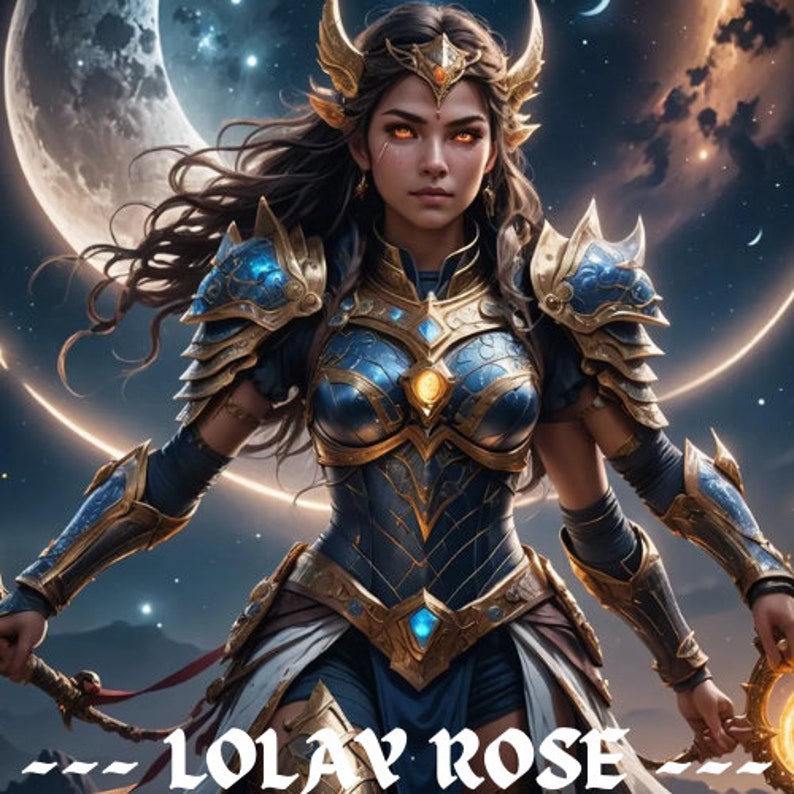 Female Lunar Guardian Warrior, Spirit Companion, Remote Binding, - Etsy