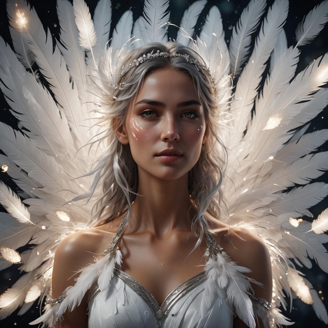 White Feather Female Phantom Spirit Companion, Awaken Dormant Spiritual ...