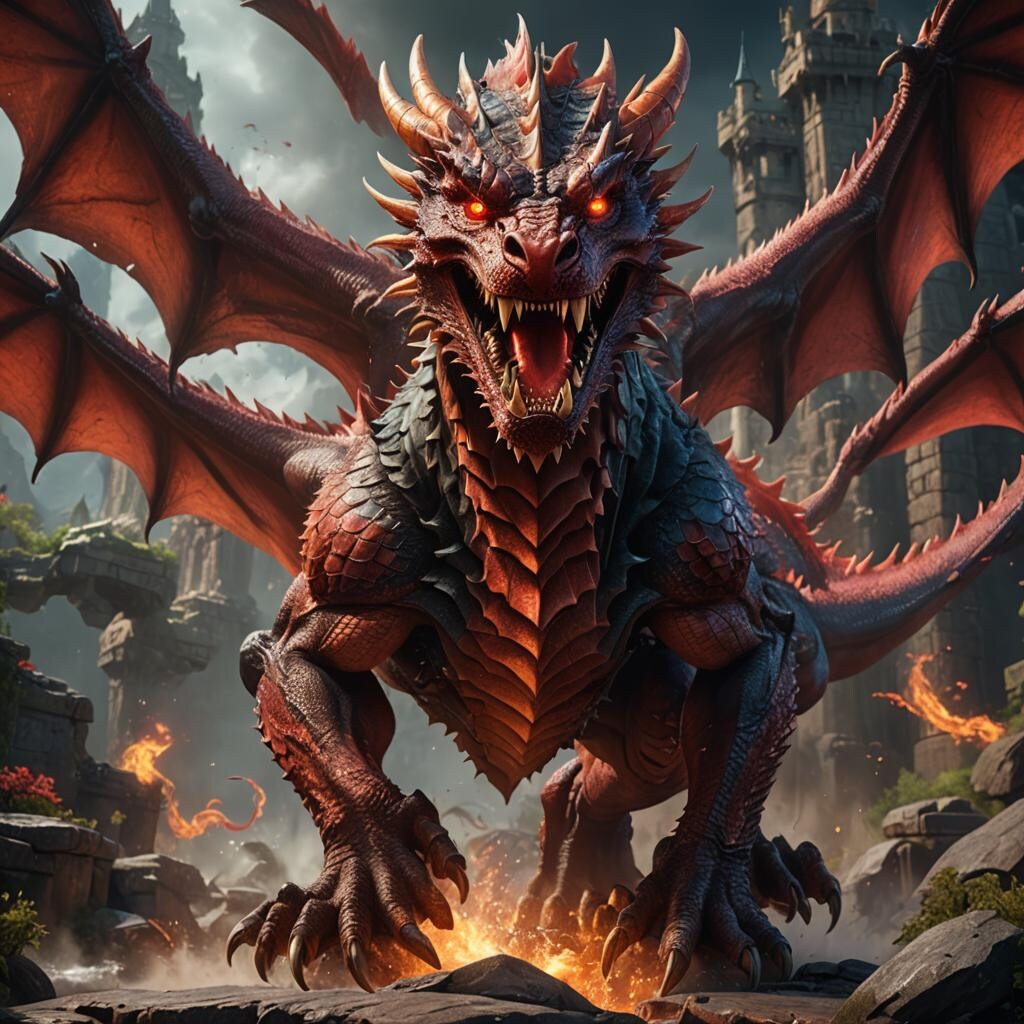 Majestic Male Red Dragon Companion, Clairvoyance, Psychic Protection ...