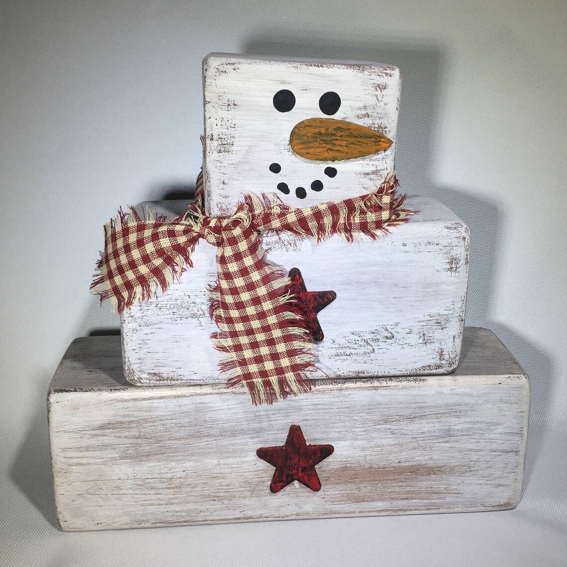 Rustic Wooden Block Snowman: Primitive Christmas Decor - Etsy UK