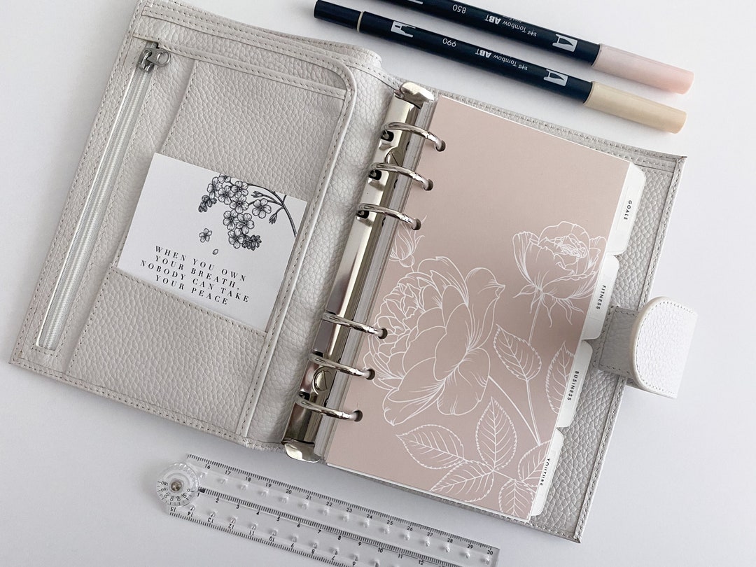 Rose Floral Planner Dashboard | Planner Accessories | Personal Planner ...