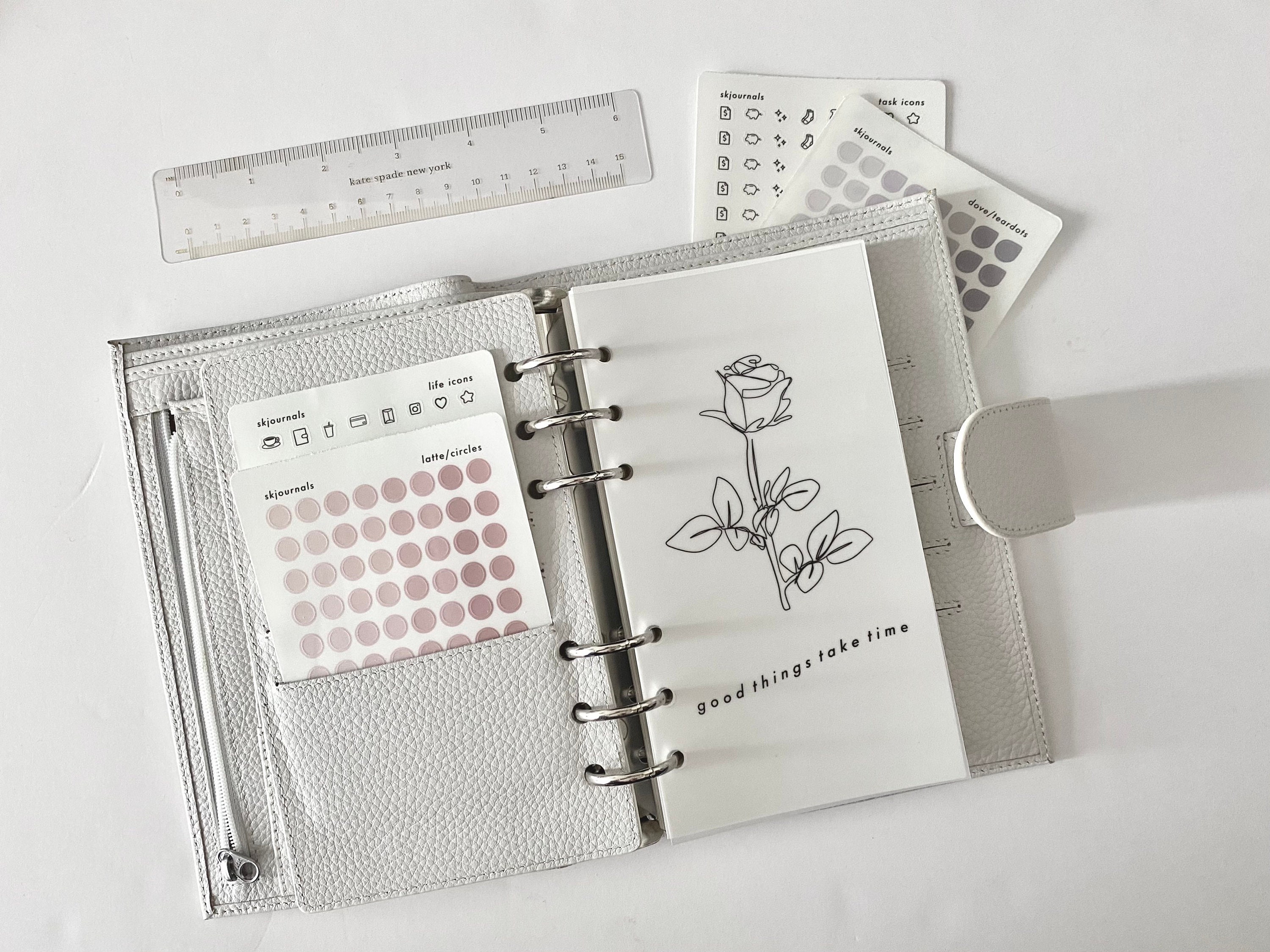 Rose Lineart Minimal Planner Dashboard Transparent Planner - Etsy