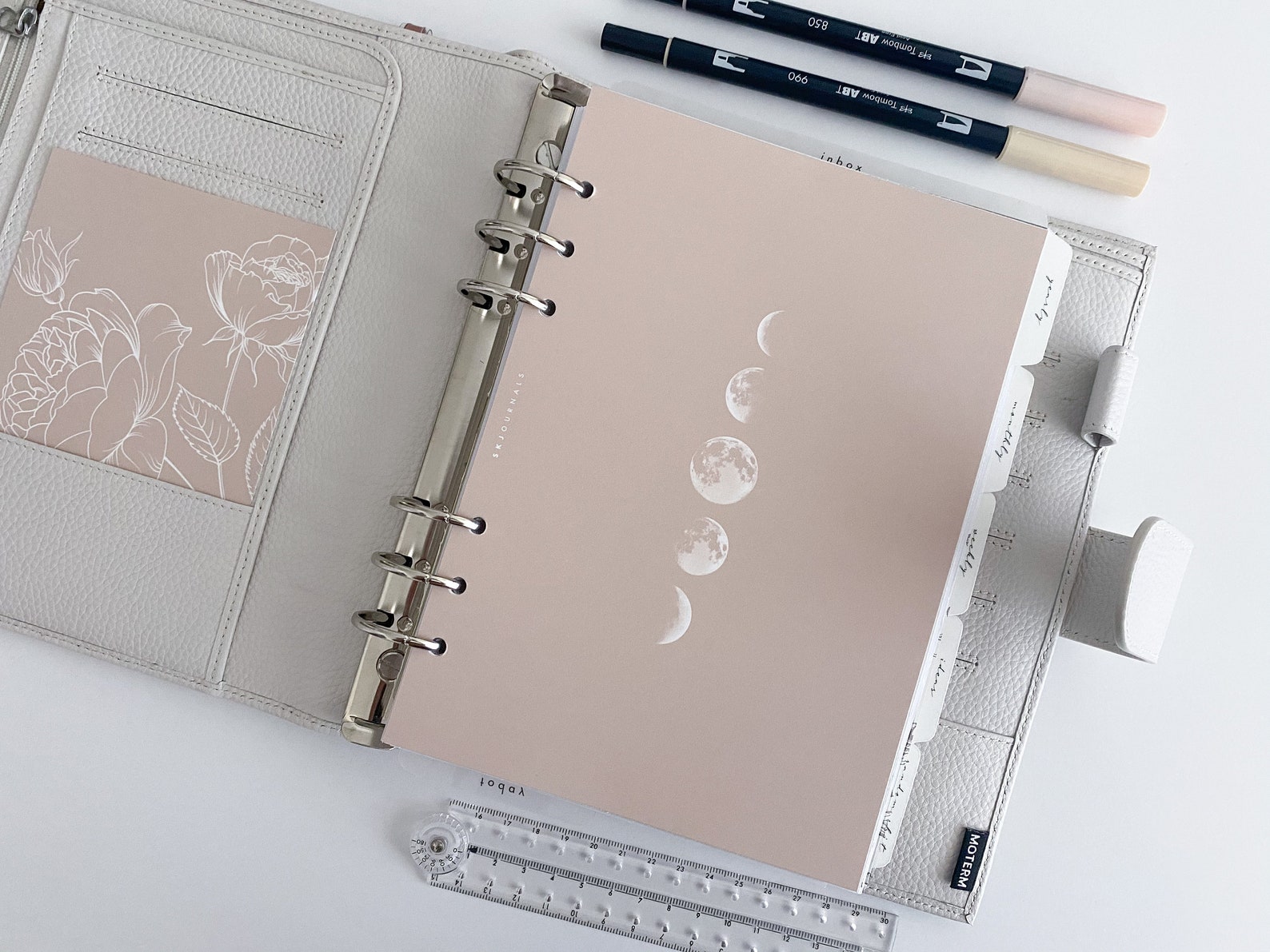 Minimal Moon Phase Planner Dashboard Planner Accessories - Etsy