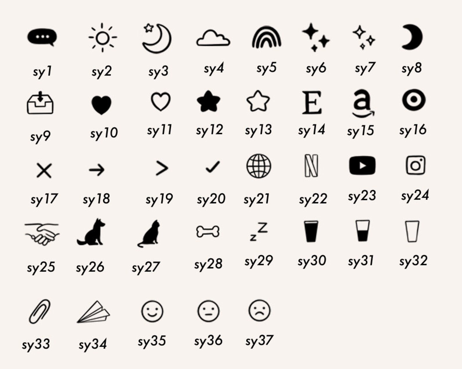 Clear Mini Icon Sticker Sheets - Etsy