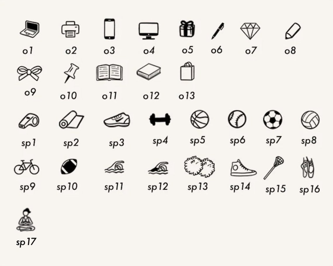 Clear Mini Icon Sticker Sheets - Etsy