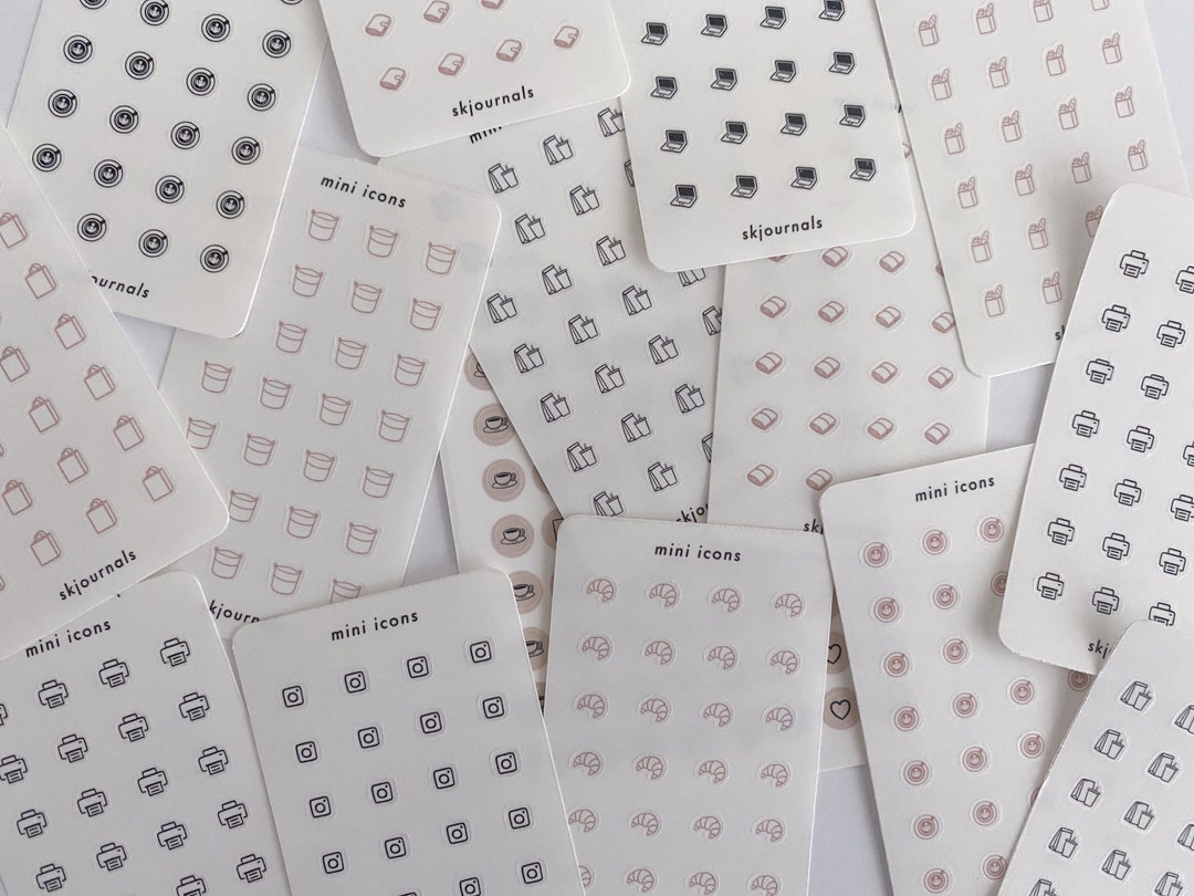 Clear Mini Icon Sticker Sheets - Etsy