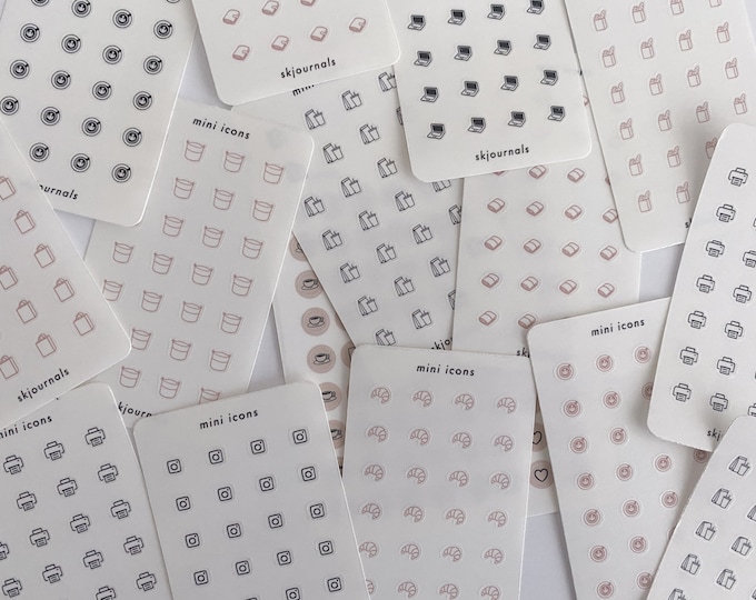 Clear Mini Icon Sticker Sheets - Etsy