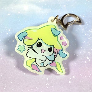 Jirachi Glow in the Dark Pokemon Keychain Epoxy/acrylic | Etsy
