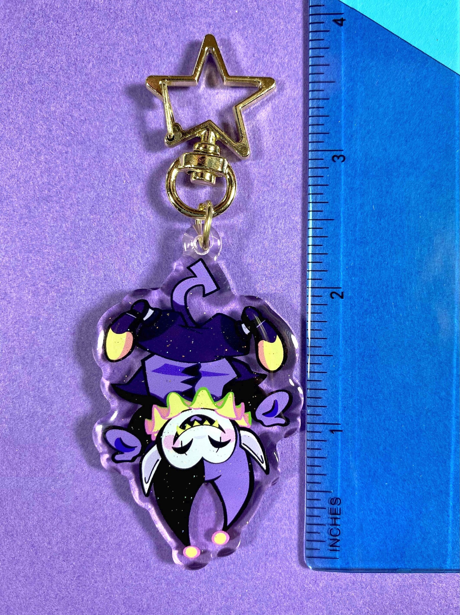 Jevil Deltarune Glitter Keychain Acrylic Epoxy Charm 2.5in. - Etsy