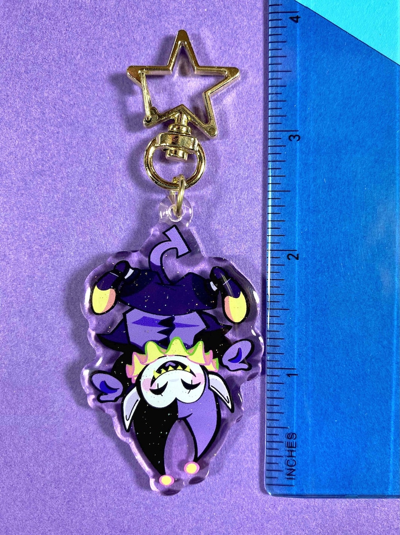 Jevil Deltarune Glitter Keychain Acrylic Epoxy Charm 2.5in. - Etsy