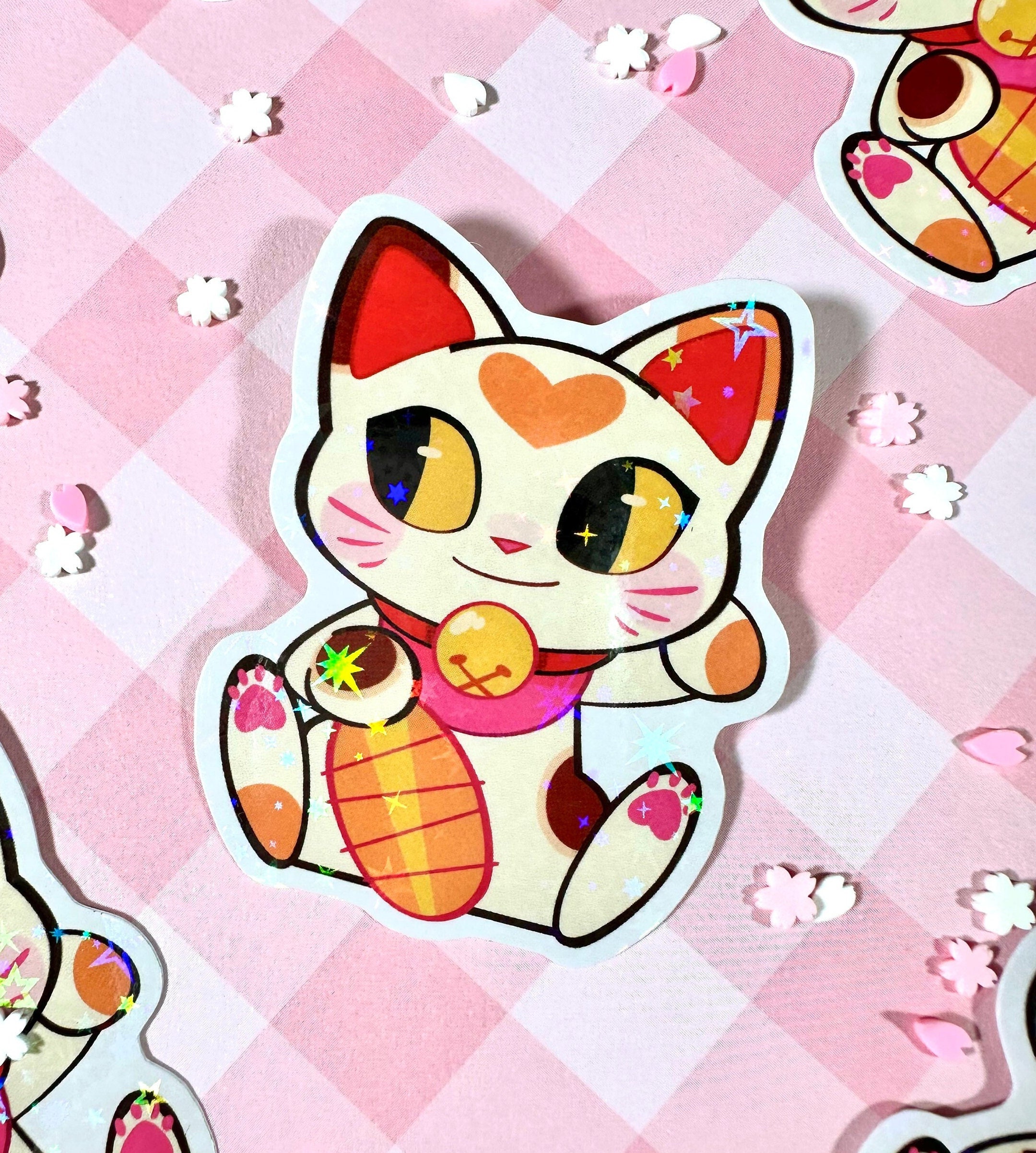 Maneki Neko Sticker - Die Cut Vinyl Sticker 2.5" - Etsy