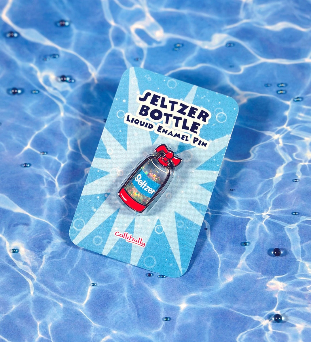 Toontown Seltzer Bottle Liquid Glitter Hard Enamel Pin - 1.25in ...