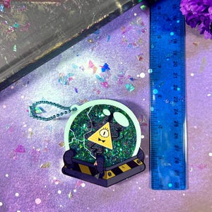 Bill Cipher Gravity Falls Liquid Shaker Charm - Acrylic ...