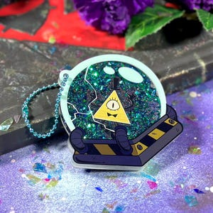 Bill Cipher Gravity Falls Liquid Shaker Charm - Acrylic ...