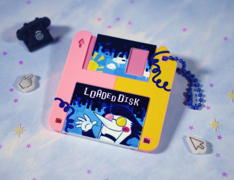 Spamton Deltarune Floppy Disk Charm Keychain - 2.5" - Etsy