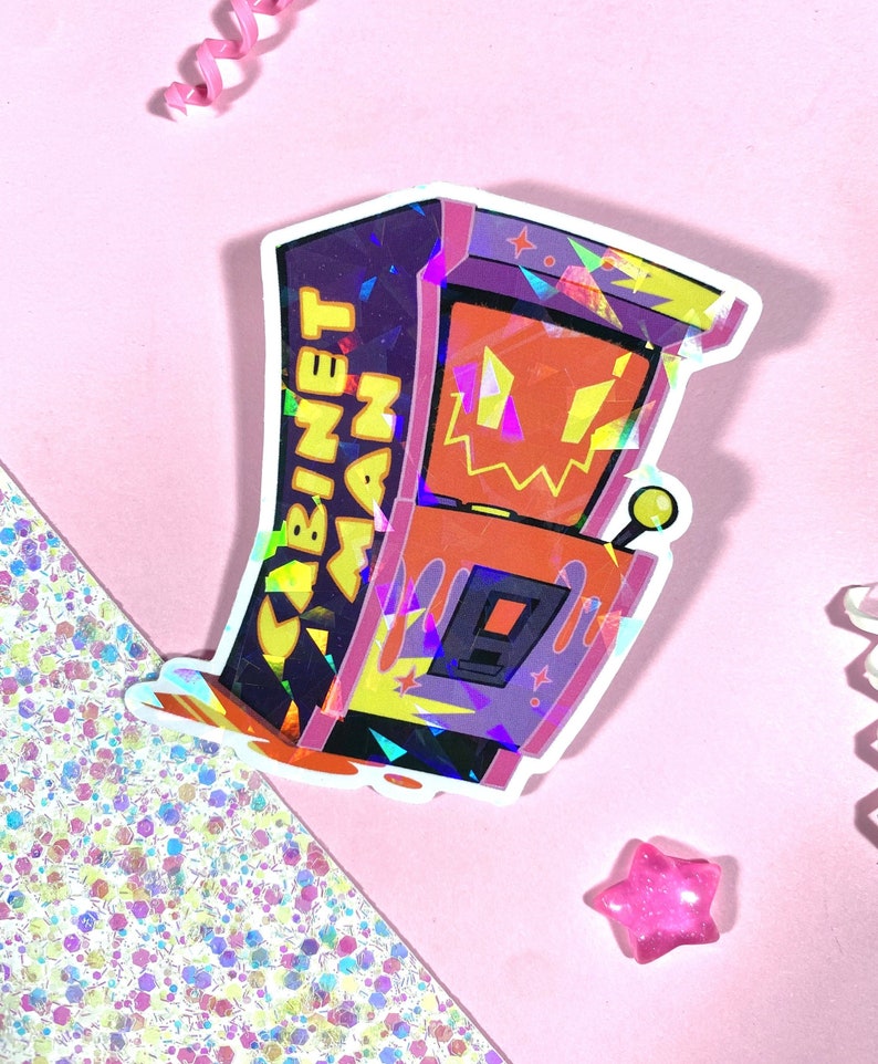 Lemon Demon Cabinet Man Inspired Die Cut Sticker Holographic - Etsy