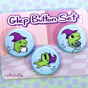 Smiling Friends Glep Pinback Button Set of 3 - 1.25" - Etsy