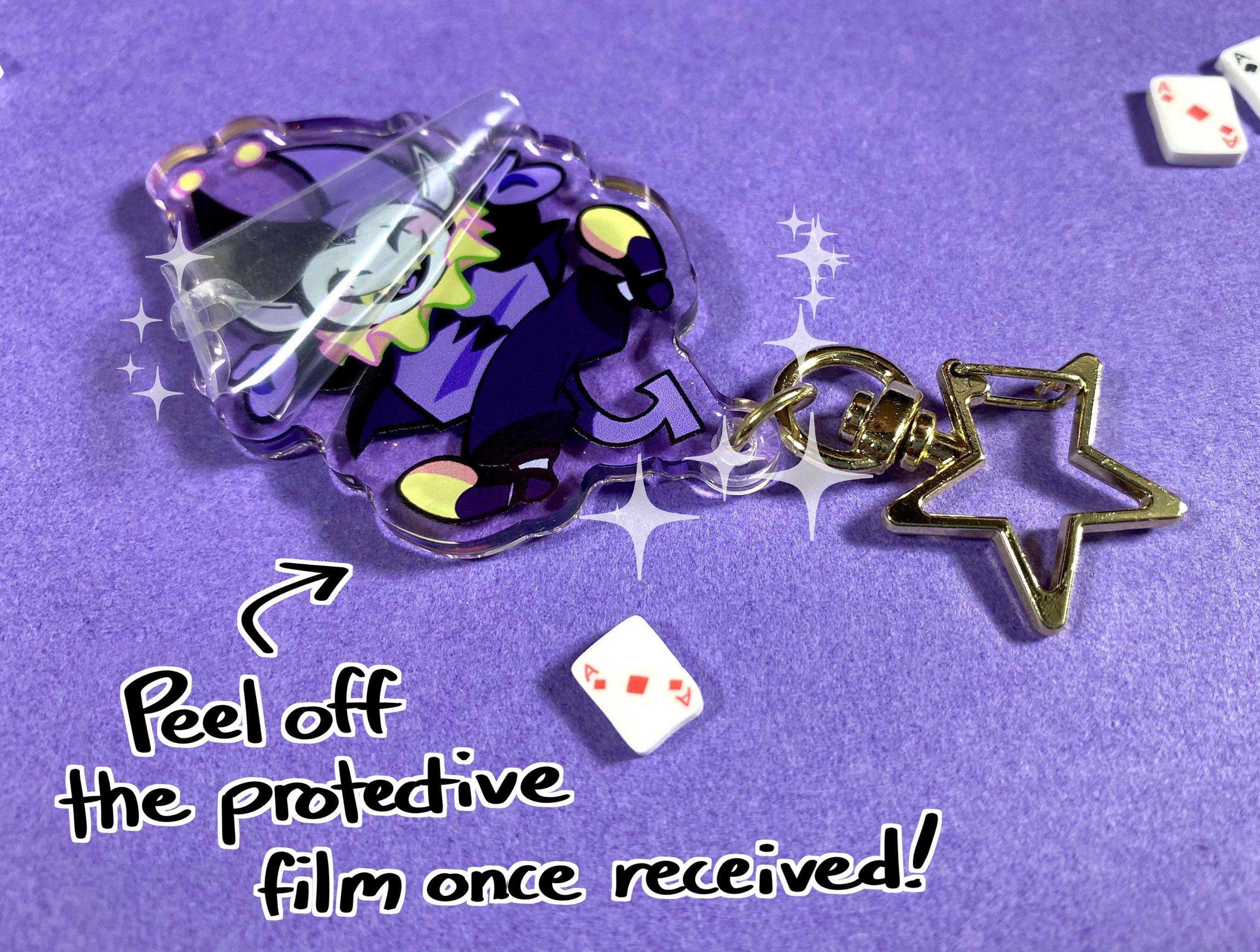 Jevil Deltarune Glitter Keychain Acrylic Epoxy Charm 2.5in. - Etsy