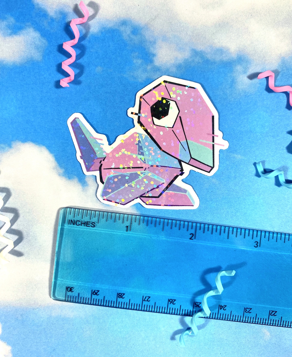 Porygon Pokemon Sticker Die Cut Sticker Holographic Glitter - Etsy