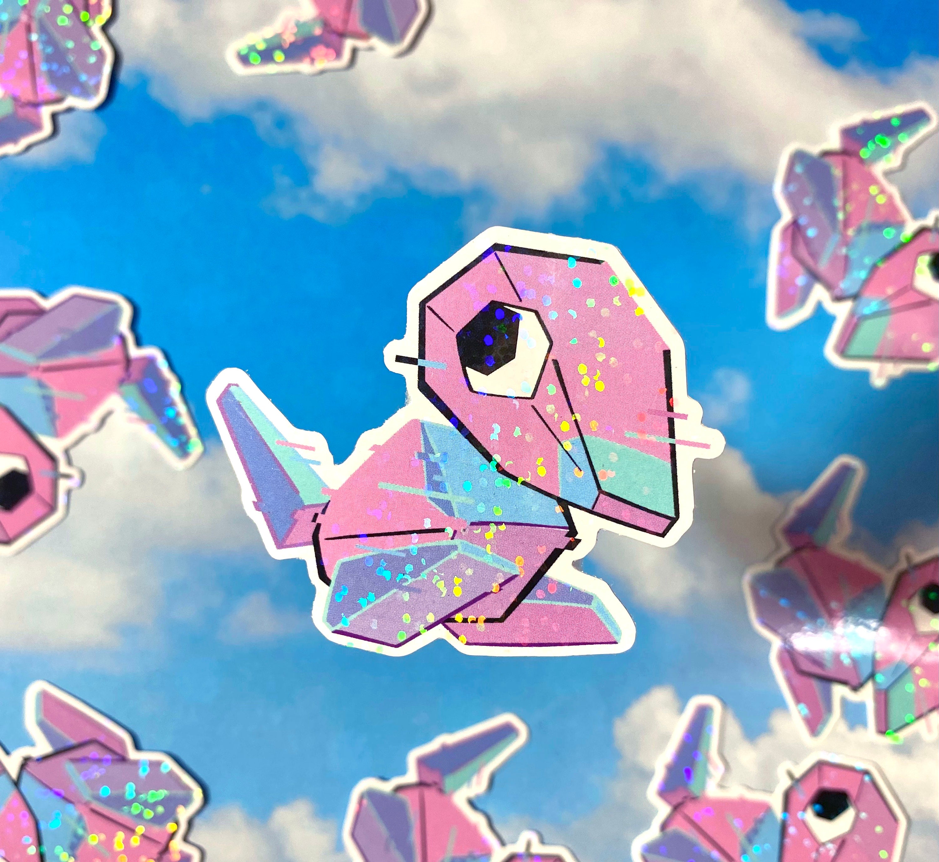Porygon Pokemon Sticker Die Cut Sticker Holographic Glitter - Etsy